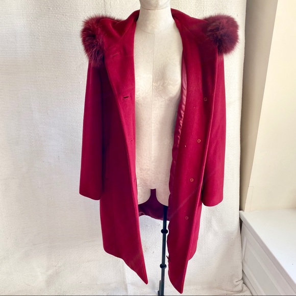 Vintage | Jackets & Coats | Vintage Ml Eskimo Coat Red Hood Real Fox ...